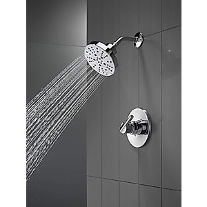 Delta Faucet Nicoli 14 Series Single-Handle Shower Faucet, Shower Trim Kit with 5-Spray H2Okinetic Shower Head, Chrome 142749 (Shower Valve Included)