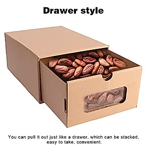 Houseen Shoes Box, 2 Pack, Waterproof Paper Cardboard, Stackable, Stackable Storage Boxes, Transparent Window(Brow)