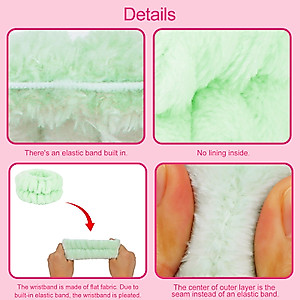 Wecoe Spa Headband And Wristband Set Skincare Headband For Washing Face Hair Claw Clips For Thick Hair Cute Green Puffy Sponge Makeup Headband Bubble Headband Wrist Towels Scrunchies For Women Girls