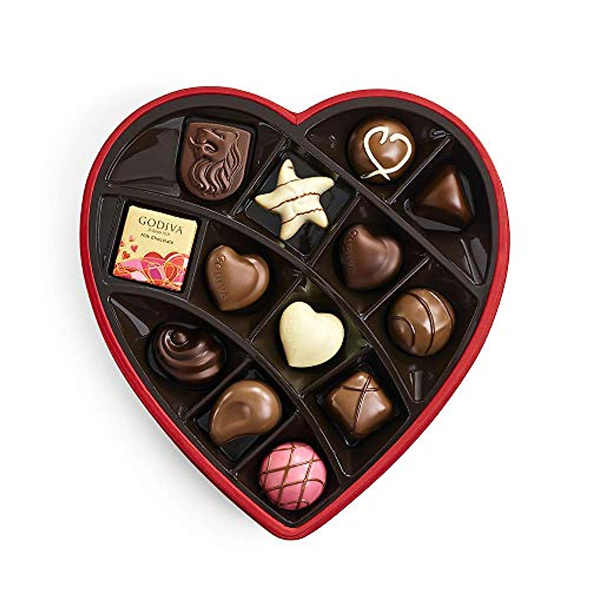 Godiva Chocolatier Valentine’s Fabric Heart Assorted Chocolate Gift Box, 14 pc.