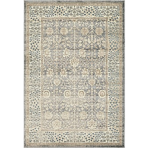 Unique Loom Salzburg Collection Area Rug - Gneis (6' 1" x 9' Rectangle, Gray/ Ivory)