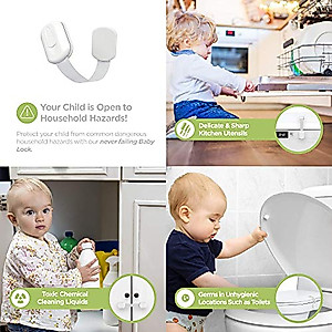 Baby Proof Strap Locks (20-Pack) by Skyla Homes - No Tools or Screws Needed, Wipes Included - Multipurpose Cabinet Locks for Child Safety