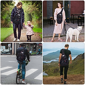 Kamo Sling Backpack Chest Shoulder Bag Crossbody Cycling Travel Hiking Daypack for Men Women With Earphone Hole