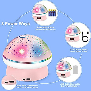Star Night Light Projector for Kids Bedroom with Timer & Remote Control, Nightlights Lamp with 8 Colors Options 3 Levels of Brightness, Sleep Helper Gift Toys for 2-10 Year Old Girls Boys (Pink)