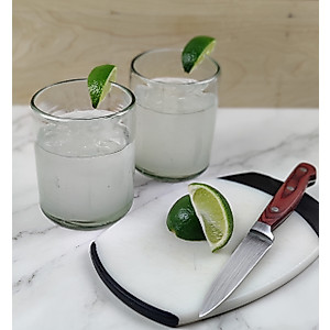 Dos Sueños Hand Blown Mexican Drinking Glasses – Set of 6 Natural Clear Tumbler Glasses (10 oz each)