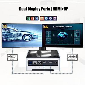 BASOARO Windows 11 Pro Micro Computer, Mini Desktop PC i7 9750H, 16G DDR4 RAM 1TB SSD, Mini PC, Gigabit LAN, HD, DP, USB3.0, BT, Dual Band WiFi, Small Desktop PC for Office