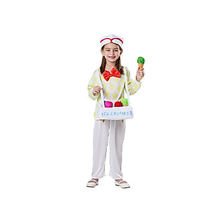 Dress Up America Ice Cream Vendor Costume for Kids - Product Comes Complete with: Shirt, Pants, Ice Cream Tray, Six Cones and Hat (Small)