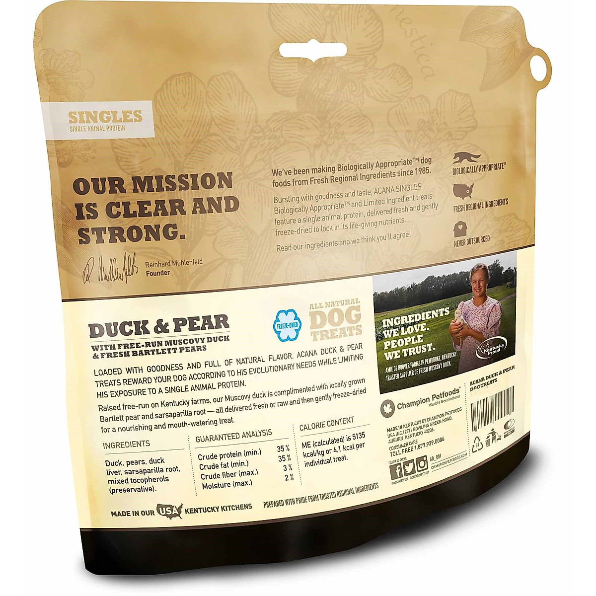 Acana Singles Dog Treats - Duck and Pears, 3.25oz Each (3 Pack)