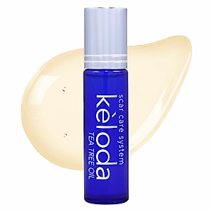 KELODA Scar & Keloid Removal Tea Tree Oil & Massager | Scars & Keloids Post Surgery Treatment | for Burns & Piercing | with Cocoa, Shea Butter, Vitamin E & Lavender Essential Oil 0.3 oz