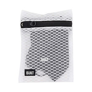 BUILT Washable and Breathable Cotton Face Mask with Adjustable Ear Loops, Nose Wire and PM2.5 Filters Black 5275422