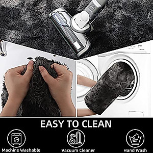 Bathroom Rugs Sets 3 Piece, Bath mats, Contour Mat and Toilet Seat Cover, Non-Slip Soft Thickness Faux Fur Rabbit Water Absorbent Shower Carpet Rug with PVC Point Rubber Backing, Machine Washable