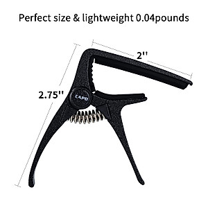 Mini 4 String Guitar Capo, Professional Ukulele Capo for Soprano Tenor Concert Ukuleles Banjos Mandolin(BLACK)