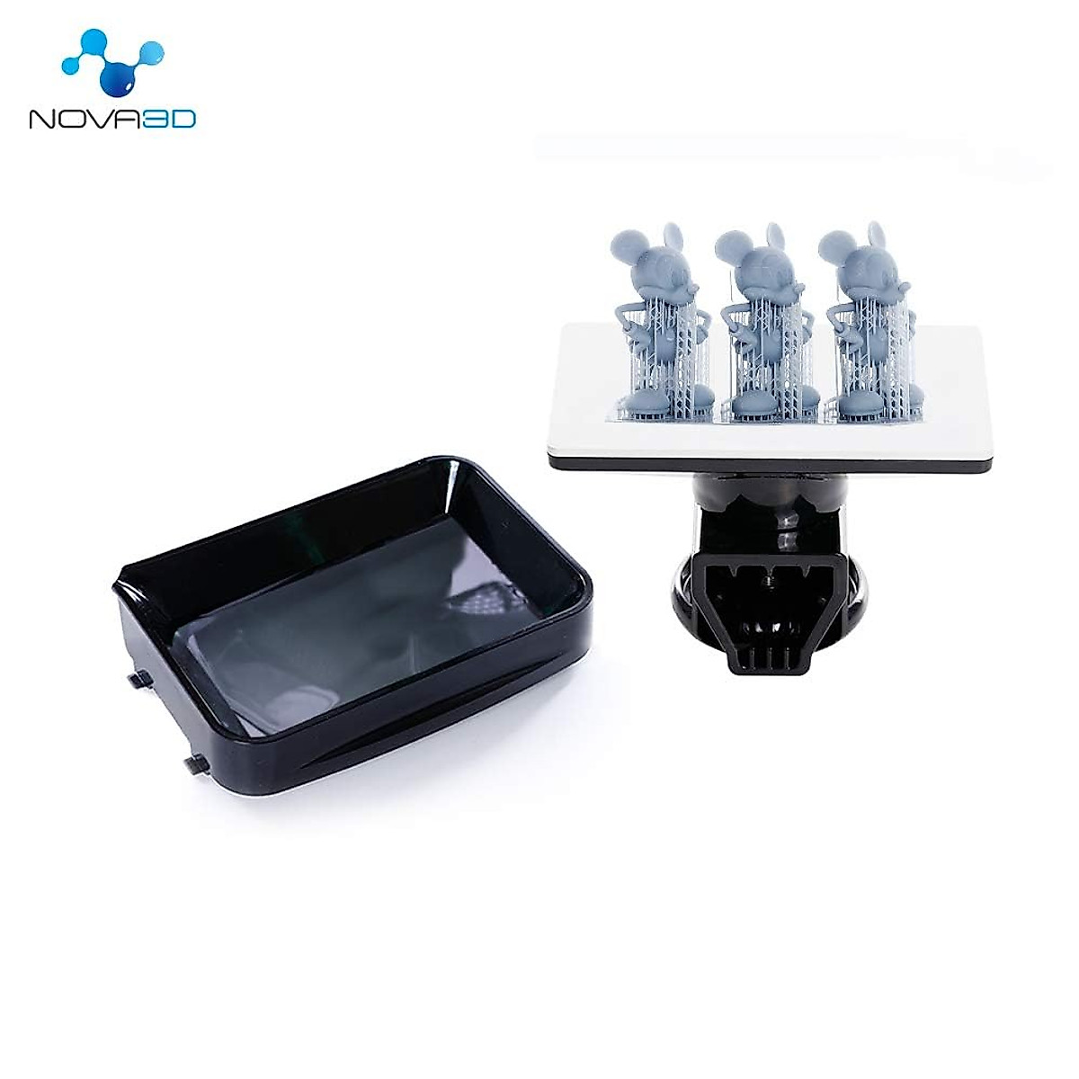 NOVA3D 3D Printer Resin Liquid,Standard Photopolymer,405nm UV Fast Light Curing 3D Printing Excellent Fluidity Resin,for 4K/8K LCD/DLP/SLA Resin 3D Printer Etc,1000g Grey Resin Printing More Models