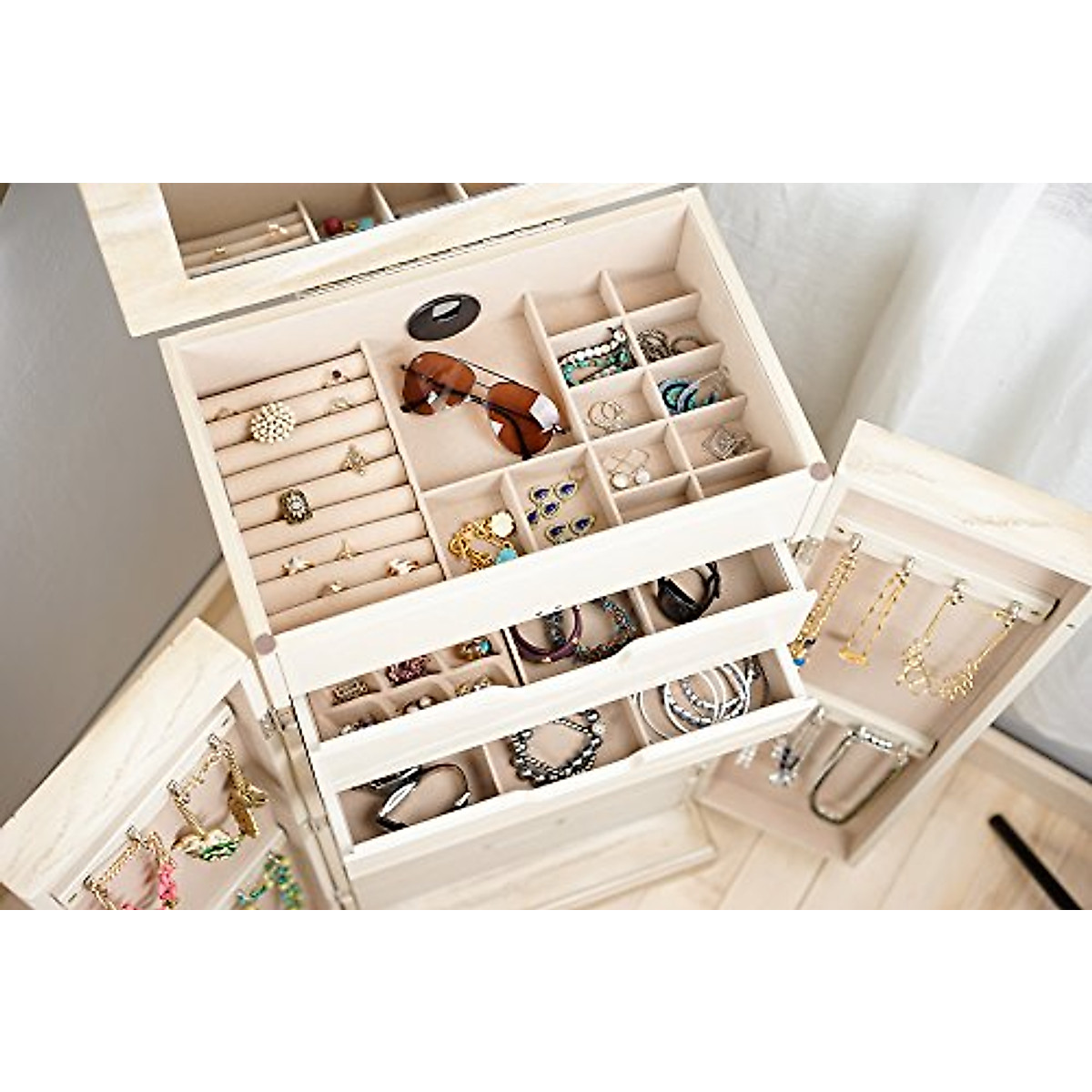 Hives and Honey Chelsea Jewelry Armoire, Taupe Mist