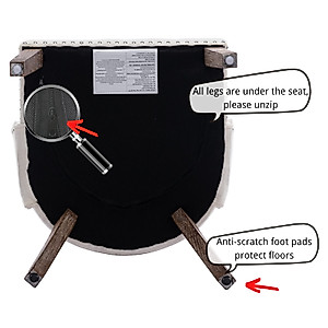 CIMOTA Mid Century Modern Dining Chairs Set of 2, Upholstered Dining Room Chairs Comfy Armless Side Chairs with Open Back/Nailhead Trim for Kitchen/Dining Room/Living Room, Linen Beige/2PCS