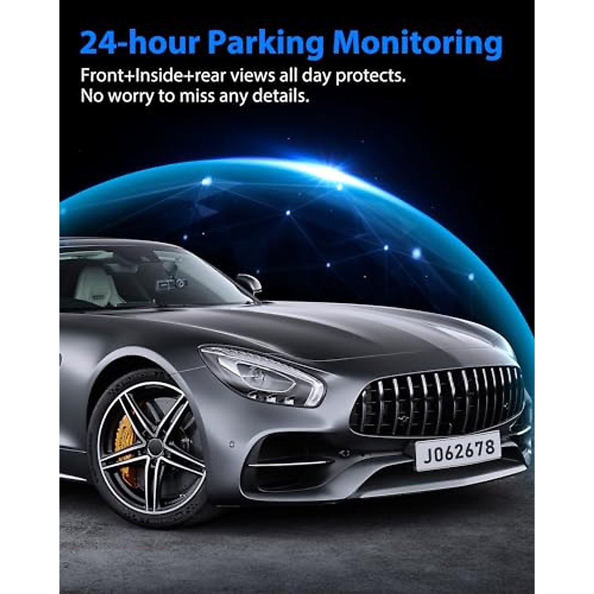 Dash Cam, 3 Channel Dash Cam, 1080P Dash Cam Front and Inside, Triple Dash Cam Front and Rear Inside, Dash Camera with 32GB Card, HDR, G-Sensor, 24Hr Parking, Loop Recording