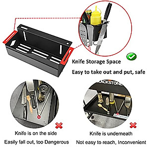 AdokeiTa Griddle Caddy for Blackstone 28"/36" Griddles, Blackstone Griddle Accessories Caddy with Magnetic, Stainless Steel Grill Organizer Easy Install Save Space, Griddle Accessories, Black