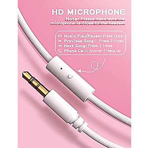 Kids Headphones, Wired On-Ear Child Headset with Mic, HD Sound Sharing Function and 85dB Volume Limited Hearing Protection for Phone Tablet PC