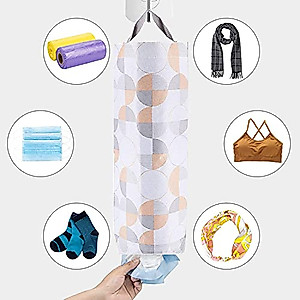 Plastic Bag Holder 4 Pack Grocery Bags Holders, Wall Hanging Large Grocery Bag Storage Dispenser Shopping Bag Carrier Holder Organizer, Folding Recycling Garbage Bag Holder for Trash Bags with 4 Hooks