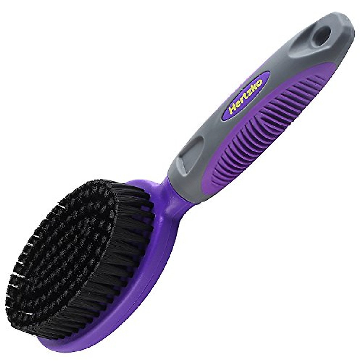 Double Sided Combo Pins and Bristle Brush by Hertzko - For Dogs and Cats with Long or Short Hair - Dense Bristles Remove Loose Hair from Top Coat and Pin Comb Removes Tangles, and Dead Undercoat (Single Sided)