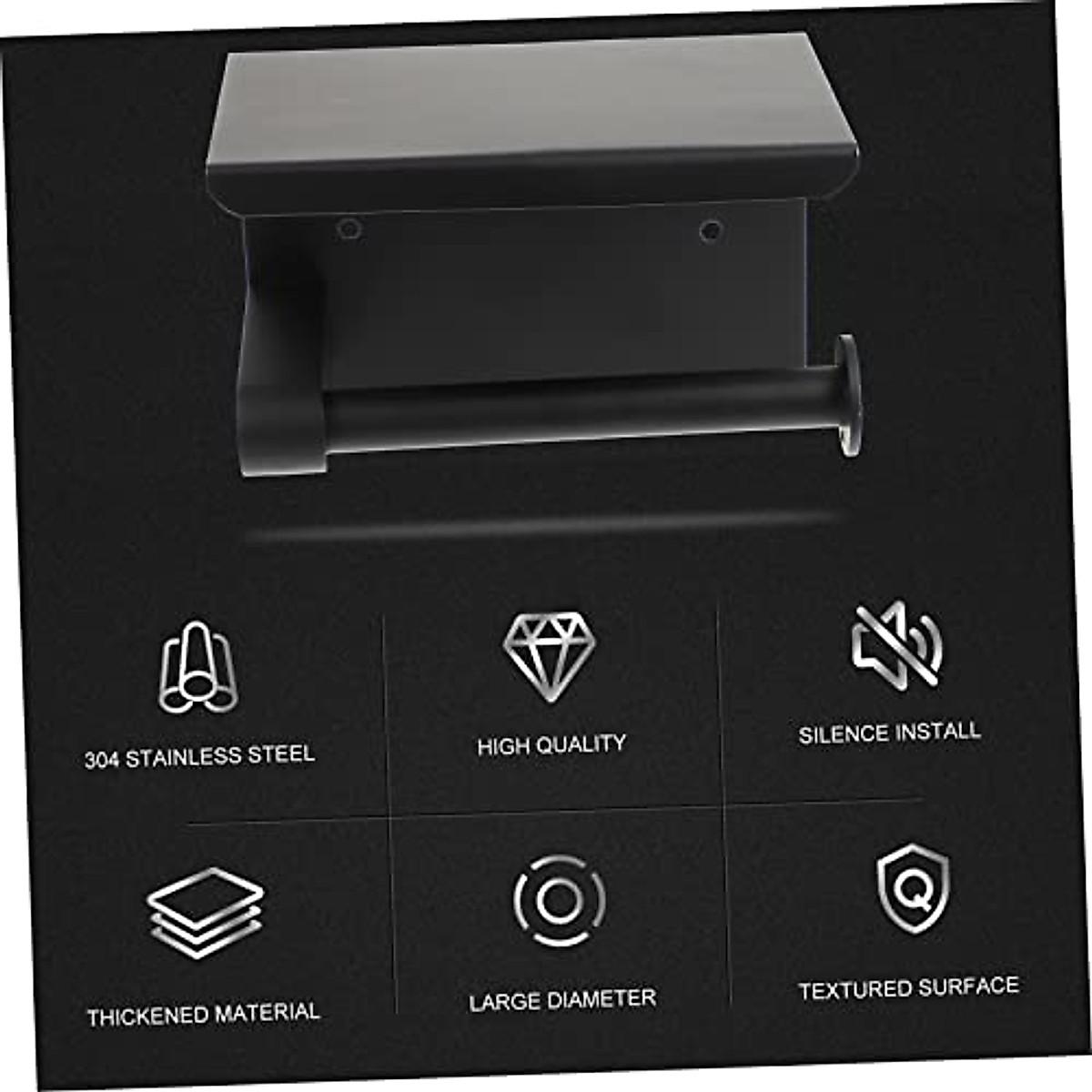 OSALADI 1PC Bathroom Tissue Holder Toilet Tissue Holder with Shelf Paper Towel Holder Mount Wall Mounted Shelves for Storage Simple Toilet Paper Stand Stainless Steel Cabinet Punch Hole