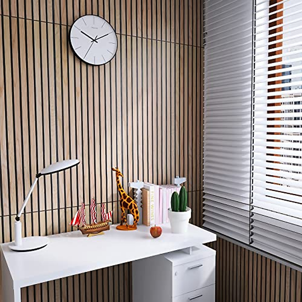 3D Slat Wood Wall Panels Acoustic Panels for Interior Wall Decor Natural Oak | Wood Slat for Wall | Soundproof | 42.5” x 17” Each | Set of 2 Wood Panels for Walls