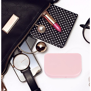 Empty Eyelashes Storage Box, TEOYALL 3 Layer False Eyelash Travel Case Fake Eye Lash Organizer with Mirror Can Store 3 Pairs (Pink)