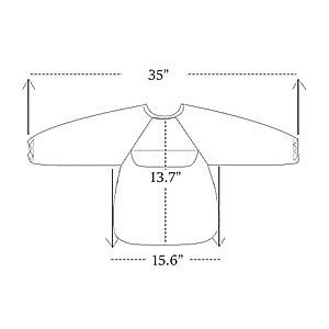 VVS-eLife Long Sleeves Bib-Waterproof Smock with Pocket-Washable Sleeved Bib For 6-24 Months Baby (Green)