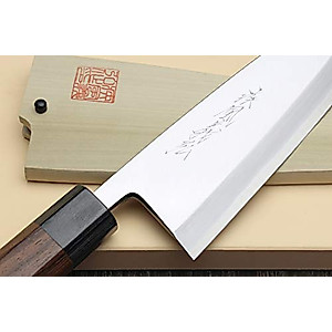 Yoshihiro Ginsanko High Carbon Stainless Steel Mizu Yaki Hongasumi Deba Japanese Fillet Chef Knife 6.5inch (165mm)