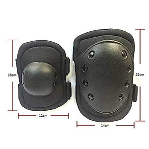 Bargain Crusader Military Tactical Knee Pad Elbow Pad Set Airsoft Knee Elbow Protective Pads Combat Paintball Skate Outdoor Sports Safety Guard Gear (Black)