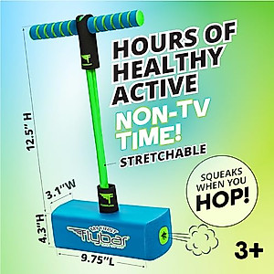 Flybar My First Foam Pogo Jumper for Kids Fun and Safe Pogo Stick, Durable Foam and Bungee Jumper for Ages 3 and up Toddler Toys, Supports up to 250lbs (Blue)