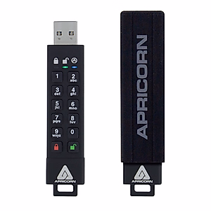 Apricorn 32GB Aegis Secure Key 3Z 256-bit AES XTS Hardware Encrypted FIPS 140-2 Level 3 Validated Secure USB 3.0 Flash Drive (ASK3Z-32GB),Black