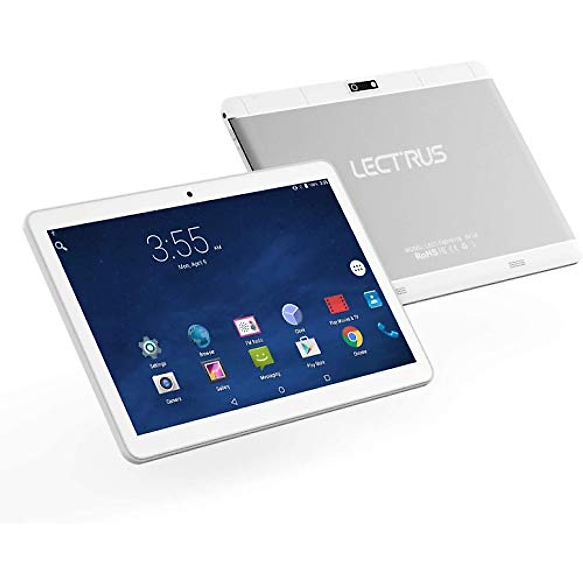 Lectrus 10 inch Android 10.0 Tablet with Quad-Core Processor, 32GB Storage, Dual Cameras & Speakers, 1280x800 IPS Full Display, WiFi, Bluetooth, Google Certified, USB C, Silver