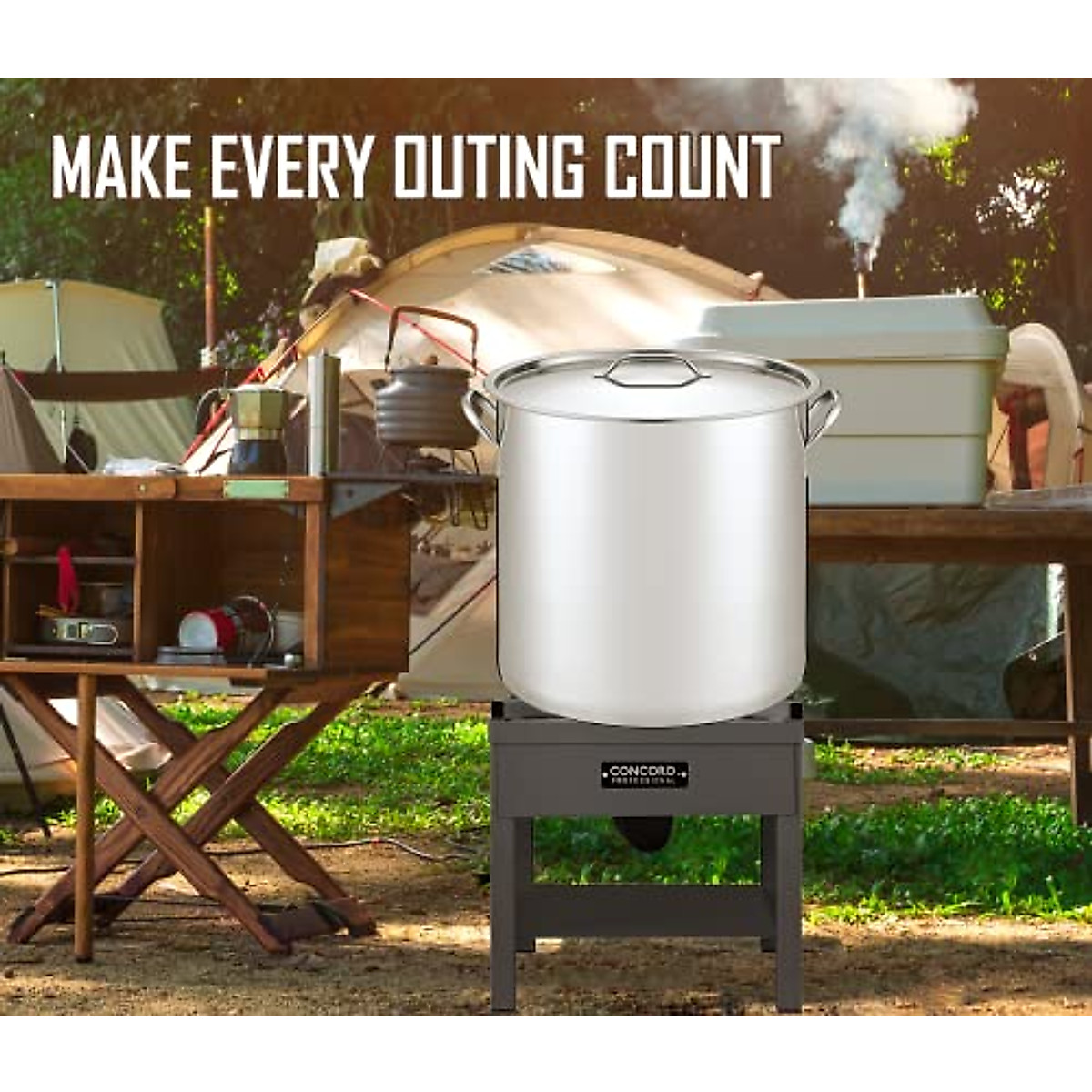 Concord Professional Single Banjo Wok Burner with Stand. Up to 270,000 BTU. Great for Home Brewing, Wok Stir Fry, Turkey, Etc. (16")