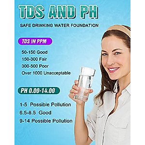 5 in 1 TDS Meter, Pool Salt Tester, 0.01 High Accuracy Digital PH Meter for Water, PH/TDS/EC/Salt/Temp Tester, PPM Meter Water Tester for Drinking Water, Hydroponics, Plants, Aquarium and Pool
