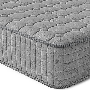 Vesgantti 8 Inch Multilayer Hybrid Twin Mattress - Multiple Sizes & Styles Available, Ergonomic Design with Memory Foam and Pocket Spring, Medium Firm Feel, Grey