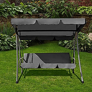 Outdoor Swing Cushion Cover Replacement Waterproof Patio Swing Seat Cover for 3 Seat Outdoor Swing Chair Cushion Cover 150X50X10CM Grey