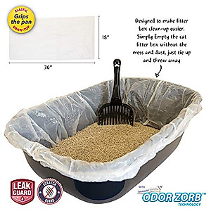 10 Count Fresh Kitty Litter Box Liners Durable, Easy Clean Up Elastic Jumbo Scented Odor Zorb Litter Pan Box Liners, Bags for Pet Cats