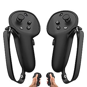 Controller Grip Cover Compatible with Quest Pro Accessories DOBEWINGDELOU Silicone Grips Strap Cover Protector with Knuckle Straps Black