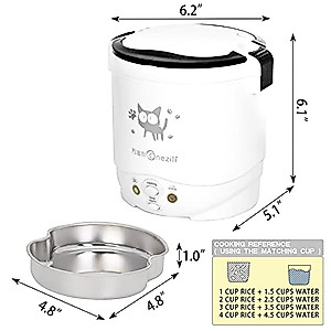 Multi-Function (Cooking, Heating, Keeping warm) Mini Travel Rice Cooker 12V For Car (12v white)