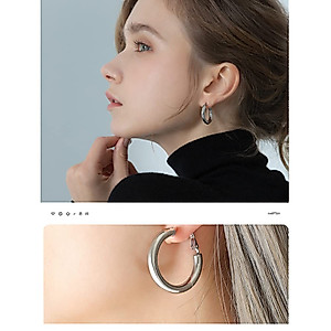 8 Pairs Delicate Gold Hoop Earrings Set for Women, 14K Gold Plated Lightweight Hypoallergenic earrings