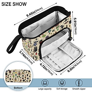 Fisyme Ladybugs Beetles Bugs Pencil Case Large Capacity Pencil Pouch Pen Bags Box Big Makeup Pencil Case Organizer