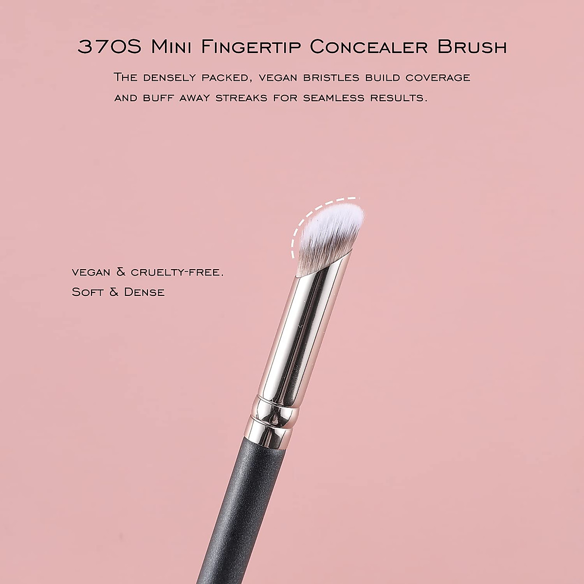 ENERGY Angled Flat Concealer Brush Under Eye Concealer Nose Contour Brush for Bronzer Liquid Foundation Cream Cosmetic Press Powder Concealer Palette Blending Buffing Stippling Brush Small 370S