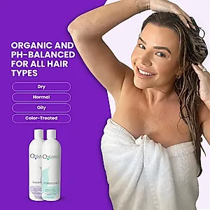 Ongaro Beauty Sulfate-Free Organic Shampoo and Conditioner Set for Women and Men, Hair Care with Aloe Vera - Cruelty-Free, Non-Toxic, Nourishing Solution for All Hair Types - 12 oz