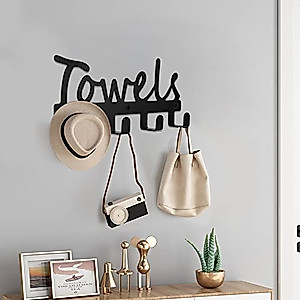Fasmov Wall-Mounted 4 Hook Wall Towel Rack Originality Clothing Hooks, Towel Holde for Kitchen Storage Organizer Rack, Bathroom Towels, Robes, Clothing