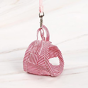 Small Pet Harness with Leash Outdoor Walking Comfort Adjustable Stripe Vest Lead Rope for Guinea Pig Hamster Ferret Baby Hedgehog Dutch Pig Red S Size