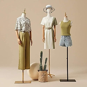 Tailors Dummy Mannequins Mannequin Body Female Tailors Dummy Adjustable with Silver Base with Arms for Clothing Display Dressform Mannequin