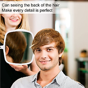 Orange Tech Large Hand Held Mirror with Handle, Makeup Hand Mirror with Hook Hole for Bathroom and Bedroom, Barbers Haircut Mirror for Home and Salon