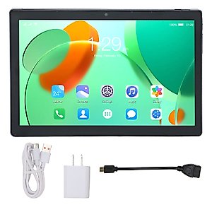 Vikye 10.1 Inch Tablet, 1960x1080 FHD Screen Octa Core CPU 4G LTE Tablet 8GB RAM 256GB ROM 7000mAh Dual Camera 3 Card Slots (US Plug)