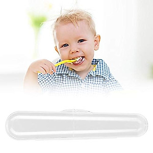 Food Grade Single Storage Box, Baby Silicone Spoon Transparent Life Children Stainless Cutlery Set Spoon Portable Travel Tableware Case